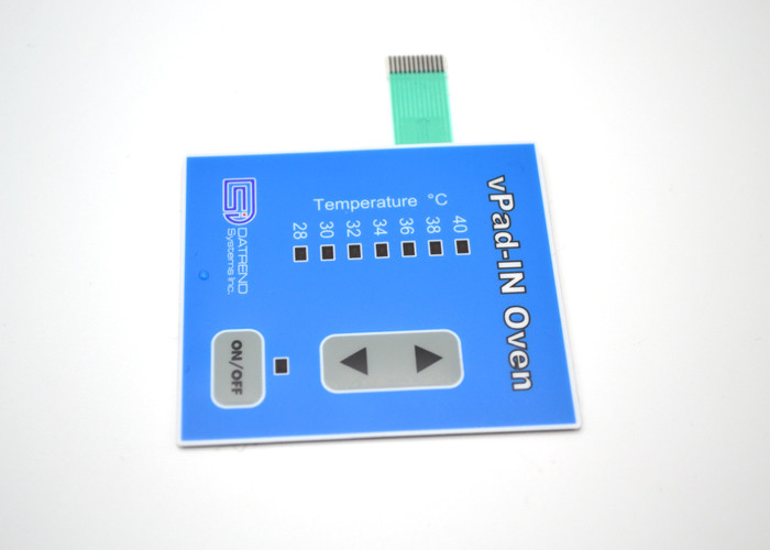 Embossed Tactile Metal Dome Membrane Switch Keypad With LED Display Window
